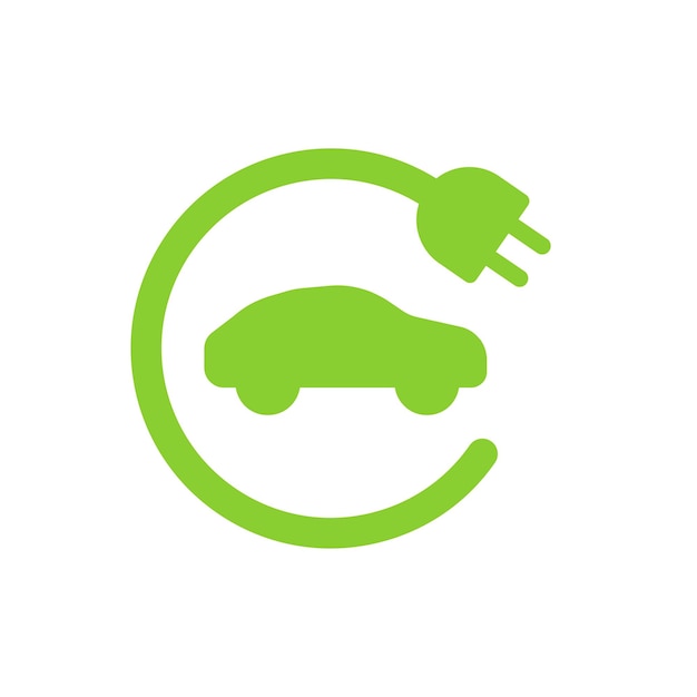 Eco-Friendly Electric Car Symbol in Green | Jiffy Designs