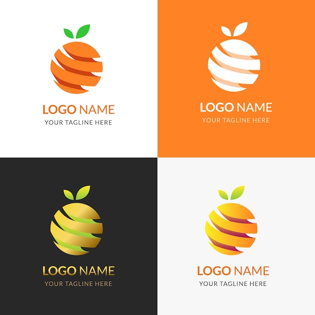 Vibrant Fruit Logos with Leaf Accents and Layered Design | Jiffy Designs