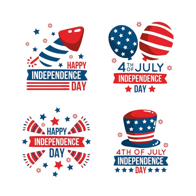 Vibrant 4th of July Celebration Emblems with Patriotic Motifs | Jiffy ...