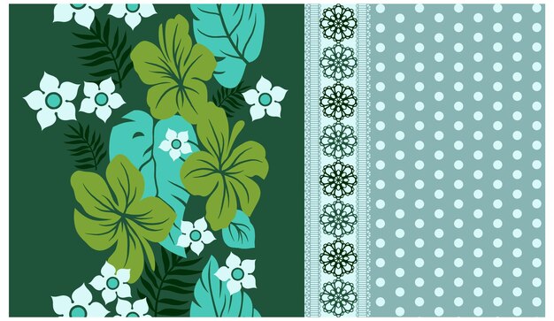 Vibrant Tropical Floral Pattern with Polka Dot Border | Jiffy Designs