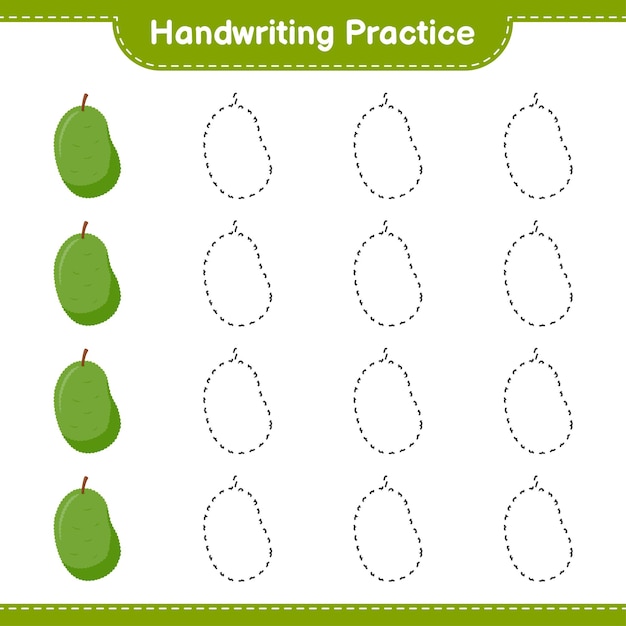 Vibrant Avocado Collection: Tracing Shapes for Handwriting Practice ...