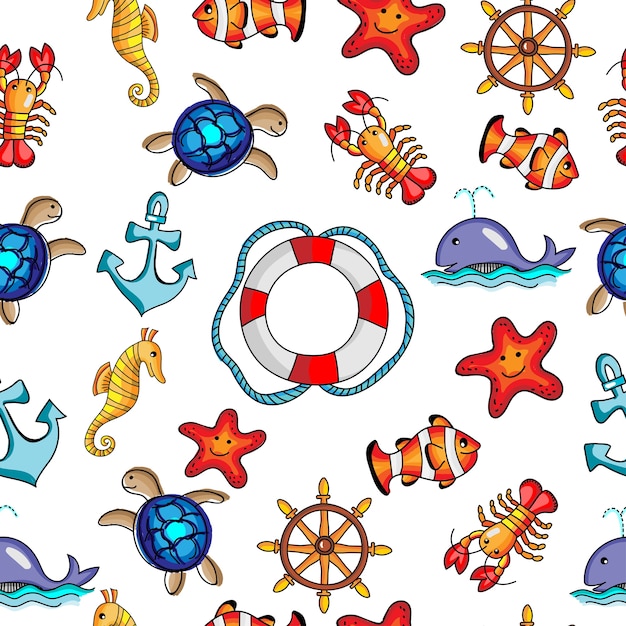 Vibrant Nautical Collection of Marine Life and Symbols | Jiffy Designs