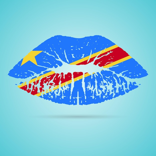 Vibrant Democratic Republic of the Congo Lip Silhouette | Jiffy Designs