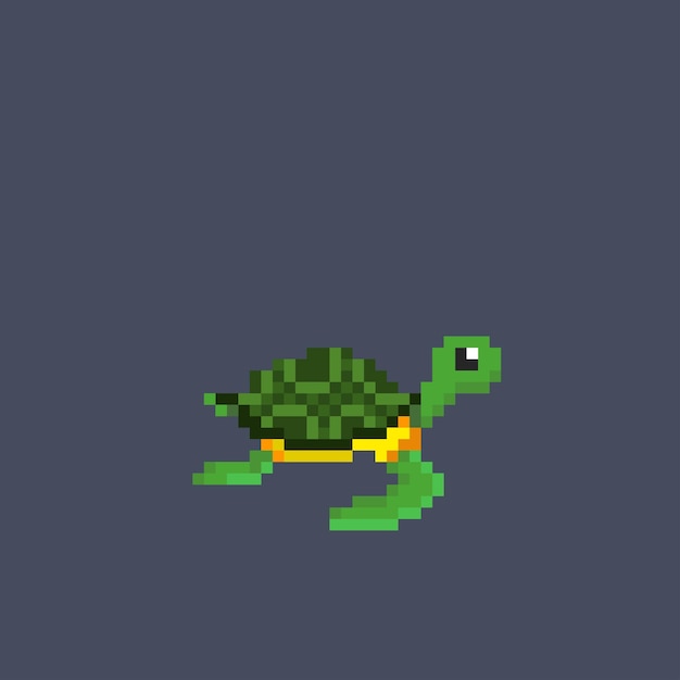 Adorable Pixel Art Turtle Swimming in the Sea | Jiffy Designs