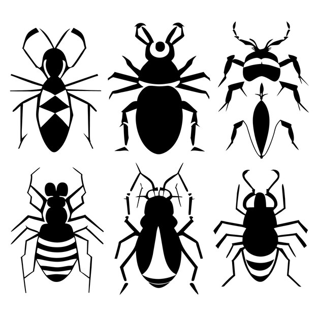 Diverse Insect Silhouettes: A Captivating Collection of Bugs and ...