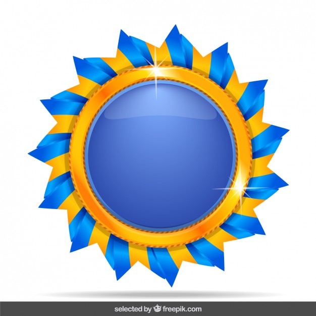 Vibrant Blue and Yellow Sun Emblem with Spiky Rays | Jiffy Designs