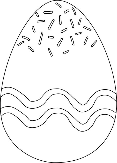 Minimalist Egg-Shaped Pattern with Wavy Lines and Scattered Shapes ...