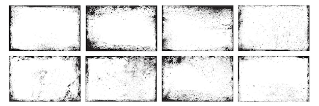 Gritty Monochrome Frames with Distressed Textures and Borders | Jiffy ...