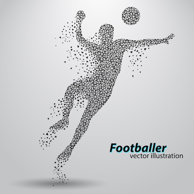 Footballer Silhouette Composed of Geometric Shapes | Jiffy Designs