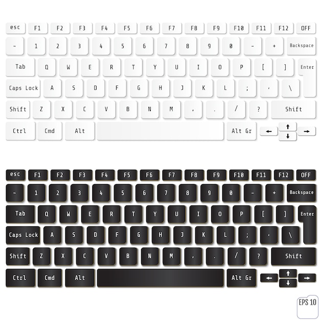 Minimalist Monochrome Keyboard Layout with Functional Keys | Jiffy Designs