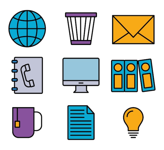 Diverse Collection of Vibrant Digital Icons for Versatile Applications ...