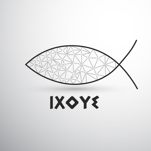 Christian Fish Ixoye On The Light Background With Shadow | Jiffy Designs