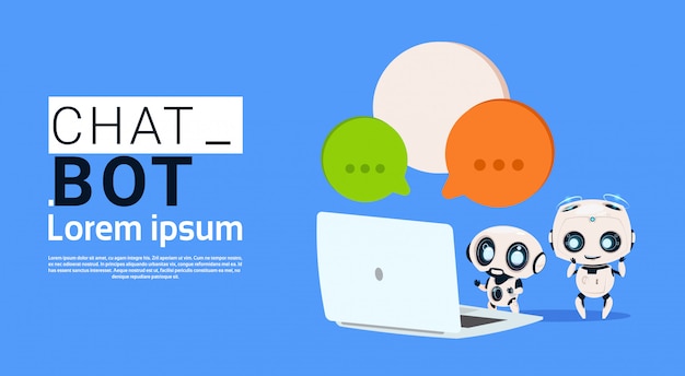 Whimsical Chatbot Characters with Speech Bubbles and Laptop ...