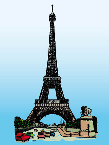 Vector Famous Monuments Of Architecture From Around The World. France ...