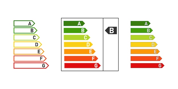 Vibrant Energy Efficiency Rating Scales with Colorful Symbols | Jiffy ...