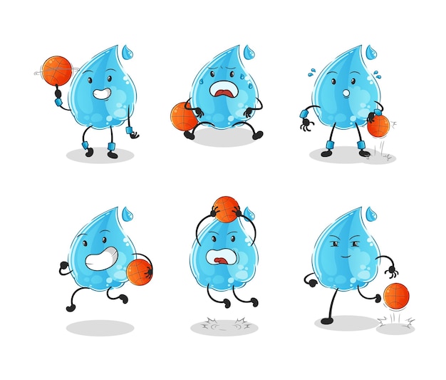 Playful Water Droplet Characters Engage in Lively Activities | Jiffy ...