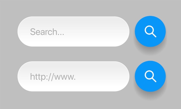 Minimalist Search Bar and URL Input Fields with Blue Magnifying Glass ...
