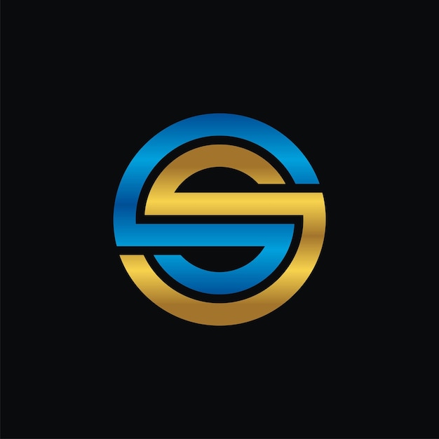 Elegant interlocking S-shaped symbol in vibrant blue and gold | Jiffy ...