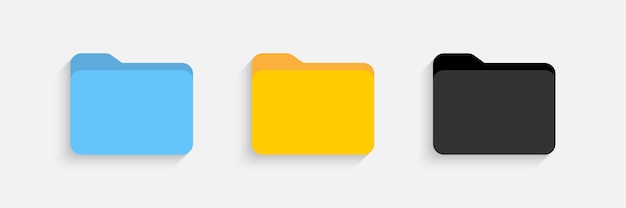 Vibrant Folder Icons in Primary Colors on White Background | Jiffy Designs