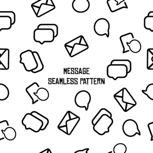 Diverse Collection of Messaging Icons in Seamless Pattern | Jiffy Designs