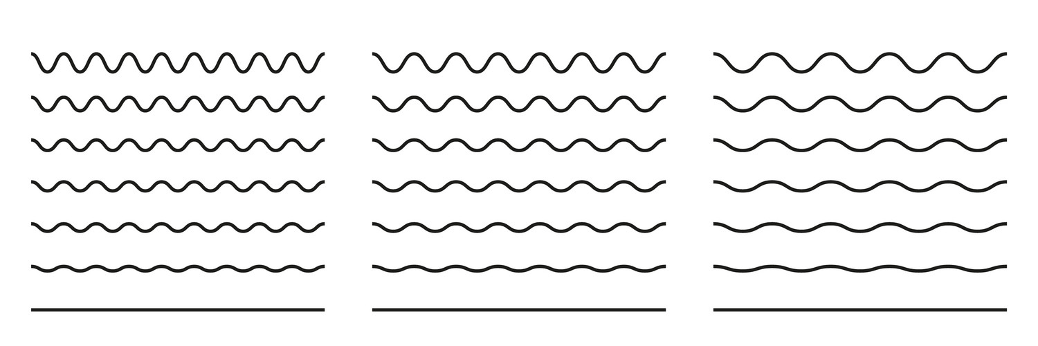 Wiggly Squiggle Lines. Wiggle Waves Set. Wavy Vector Line. Black Curvy ...