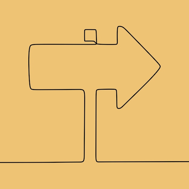 Minimalist Arrow Signpost on Sunny Yellow Background | Jiffy Designs