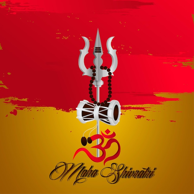 Mahakal's Trident: Iconic Hindu Symbol on Fiery Backdrop | Jiffy Designs
