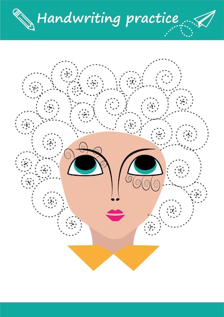 Whimsical Face with Dotted Patterns for Handwriting Practice | Jiffy ...