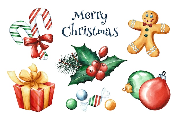Festive Christmas Cheer with Candy Canes, Gingerbread, and Ornaments ...