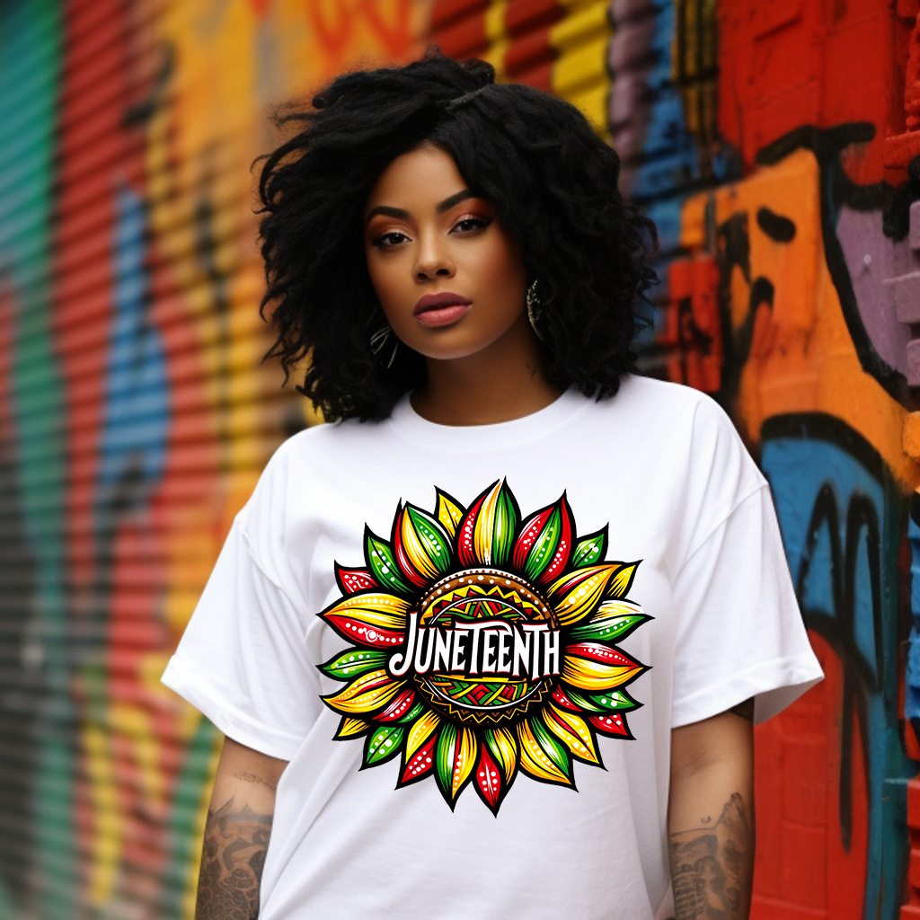 'Juneteenth' Vibrant Sunflower with Colorful Tribal-Inspired Petals ...