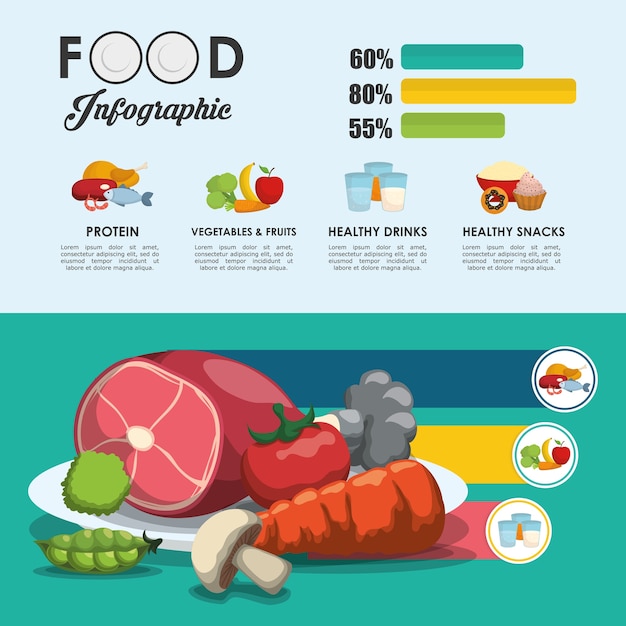 Vibrant Food Infographic with Nutritional Data and Illustrations ...