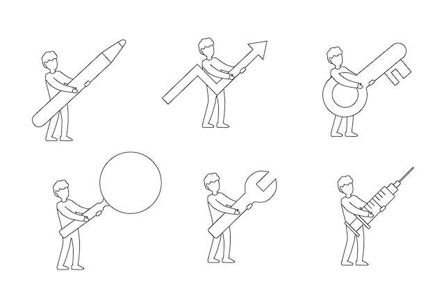 Playful Stick Figures Exploring Creative Pursuits and Tools | Jiffy Designs