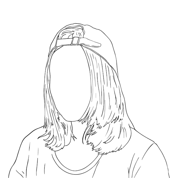 Detailed Outline of a Hooded Figure in Monochrome | Jiffy Designs