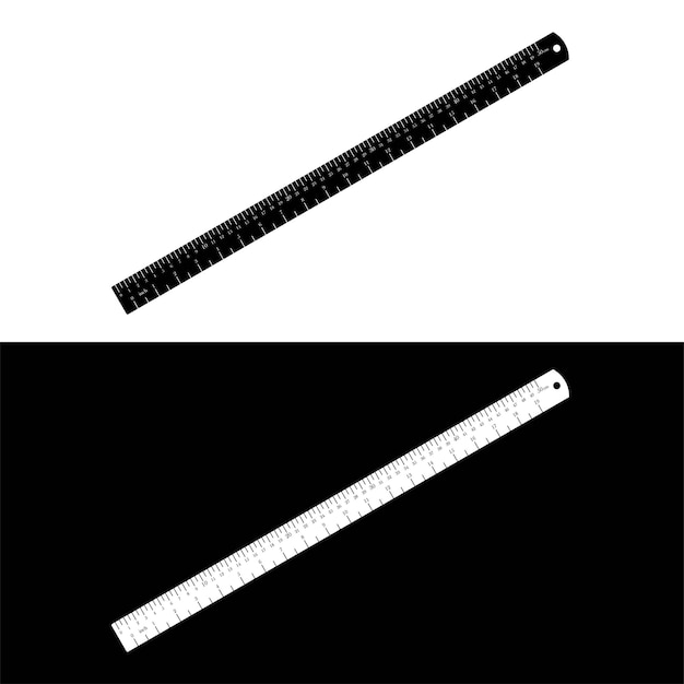 Minimalist Black and White Ruler Graphic Design Illustration | Jiffy ...
