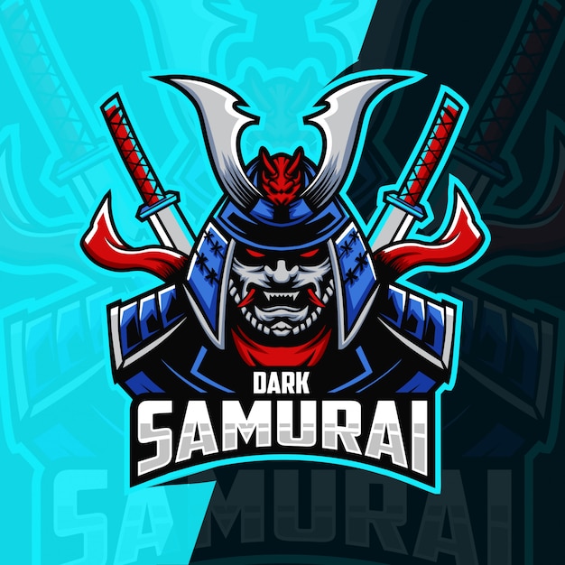 Fierce and Formidable Dark Samurai Esports Mascot Logo | Jiffy Designs
