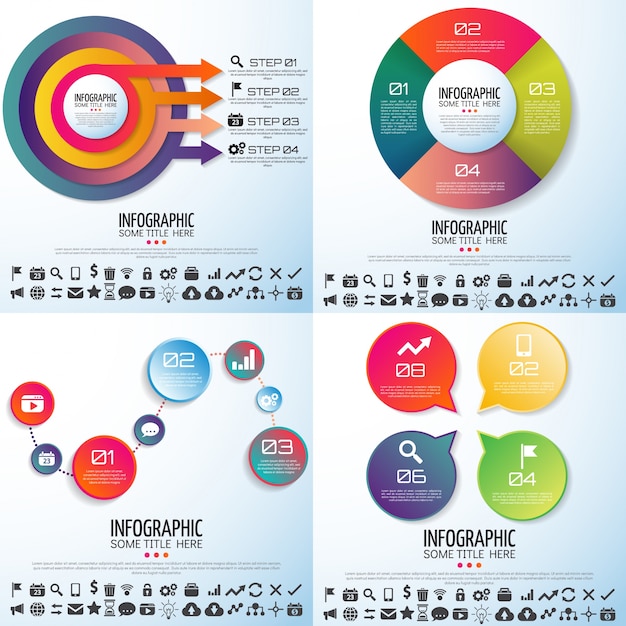 Vibrant Circular Infographic Designs with Descriptive Icons | Jiffy Designs
