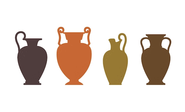 Vibrant Collection of Antique Greek Pottery Silhouettes | Jiffy Designs