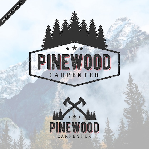 Rustic Pinewood Carpenter Logo with Silhouetted Evergreen Trees | Jiffy ...