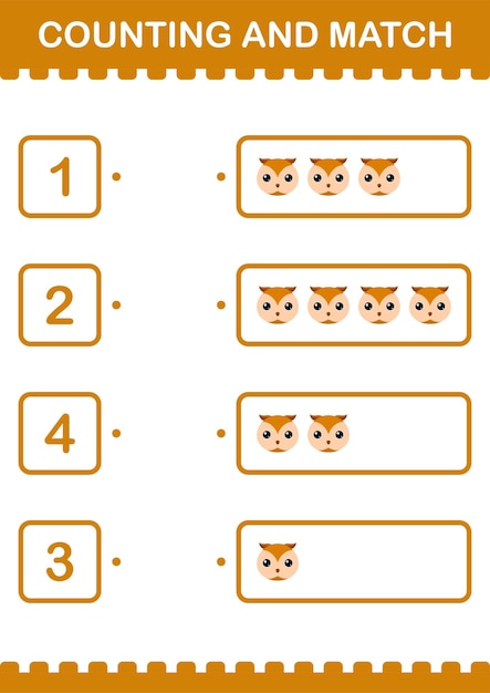 Counting and Matching Cute Cartoon Cat Faces | Jiffy Designs
