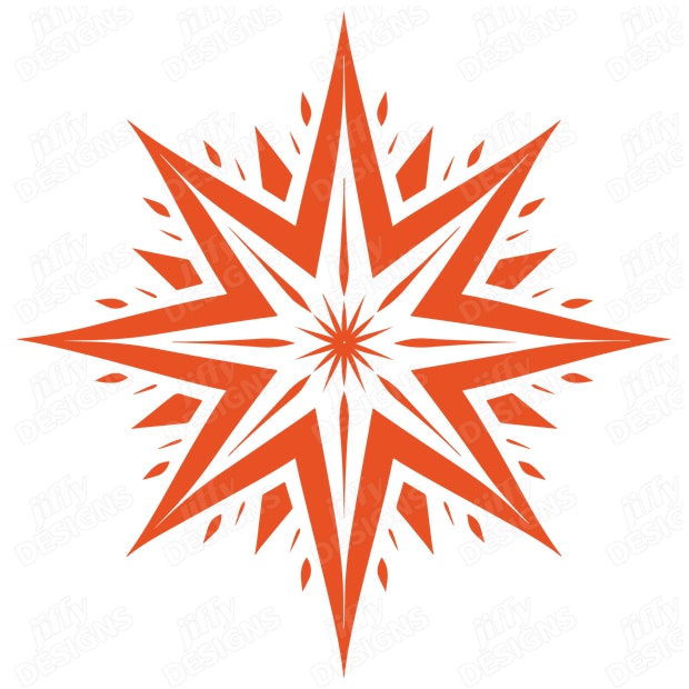 Vibrant Orange Starburst Design with Radiating Points and Geometric ...