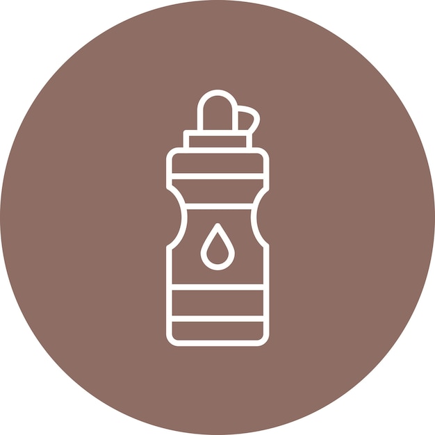 Minimalist Water Bottle Icon in Earthy Tones | Jiffy Designs