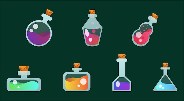 Vibrant Collection of Whimsical Potion Bottles and Vials | Jiffy Designs
