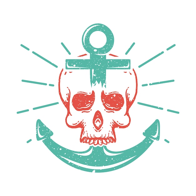 Vibrant Anchor with Skull Emblem: A Striking Nautical Design | Jiffy ...