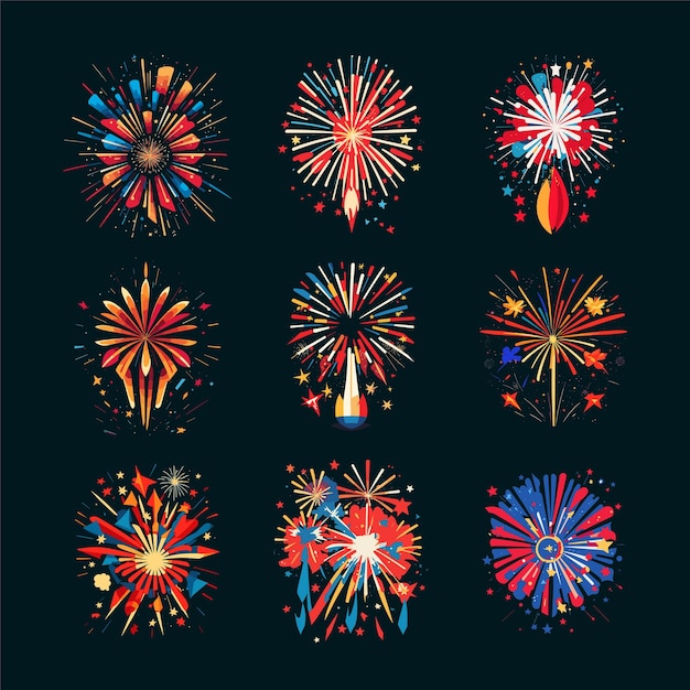 Vibrant Fireworks Bursting with Dazzling Colors and Shapes | Jiffy Designs
