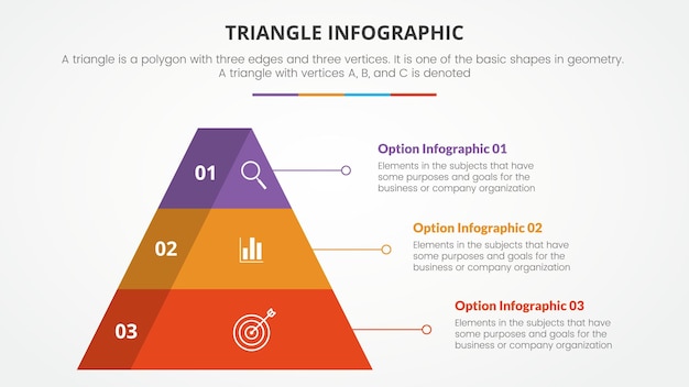 Geometric Infographic with Colorful Triangle Shapes and Numbered Icons ...