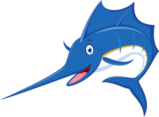 Playful Blue Marlin with Friendly Expression | Jiffy Designs