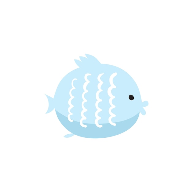 Adorable Aquatic Illustration of a Whimsical Blue Fish | Jiffy Designs