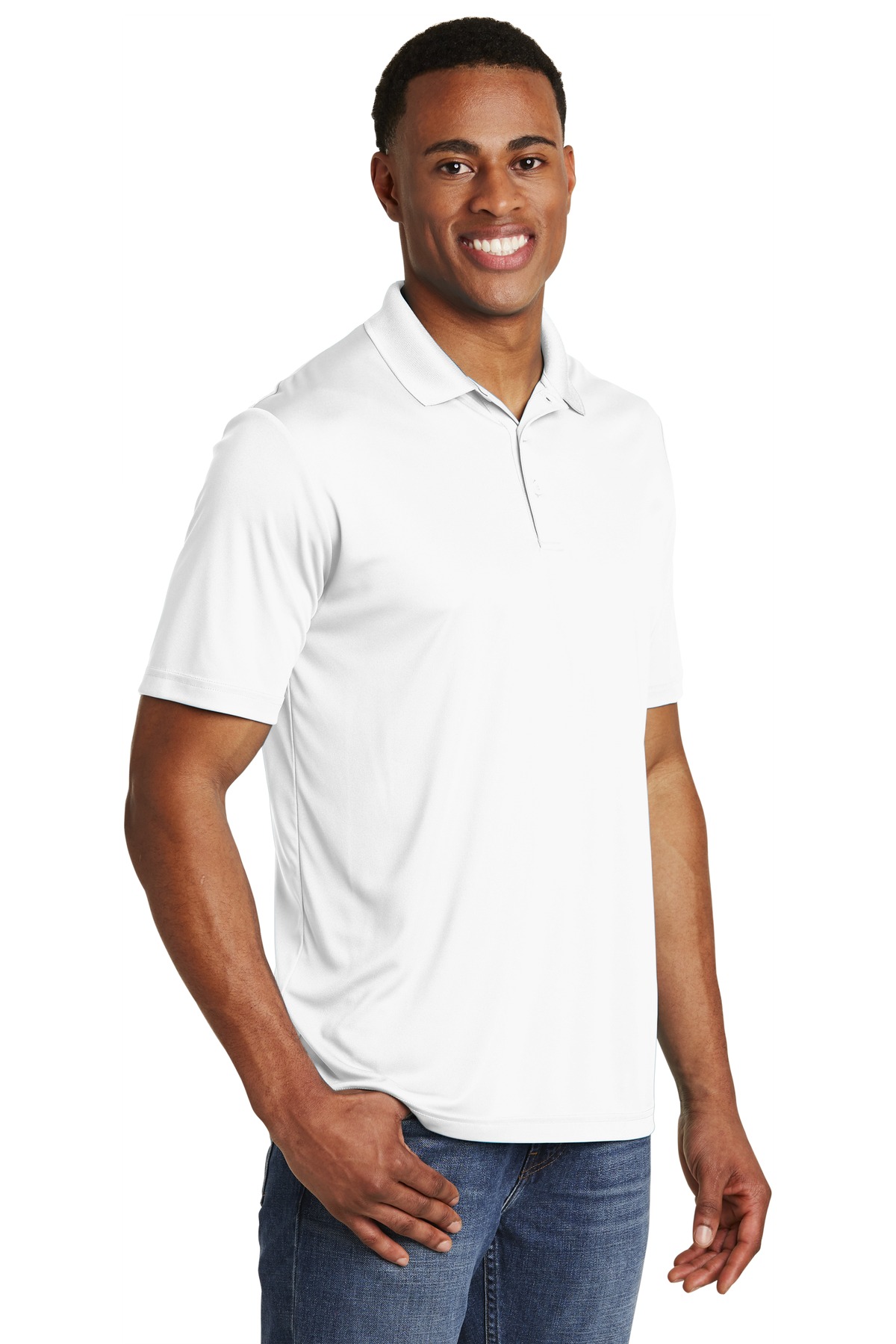 Sport Tek Men's Posi Charge Competitor Polo St550 White | Jiffy