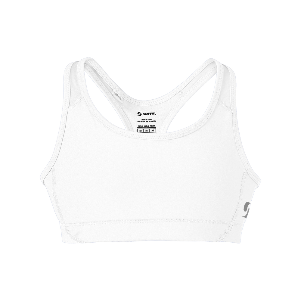 Soffe Girls Mid Impact Bra 1210 G White | Jiffy