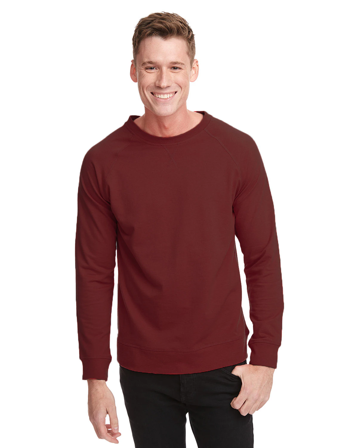 Next Level Unisex French Terry Raglan Crew N9000 Cardinal | Jiffy